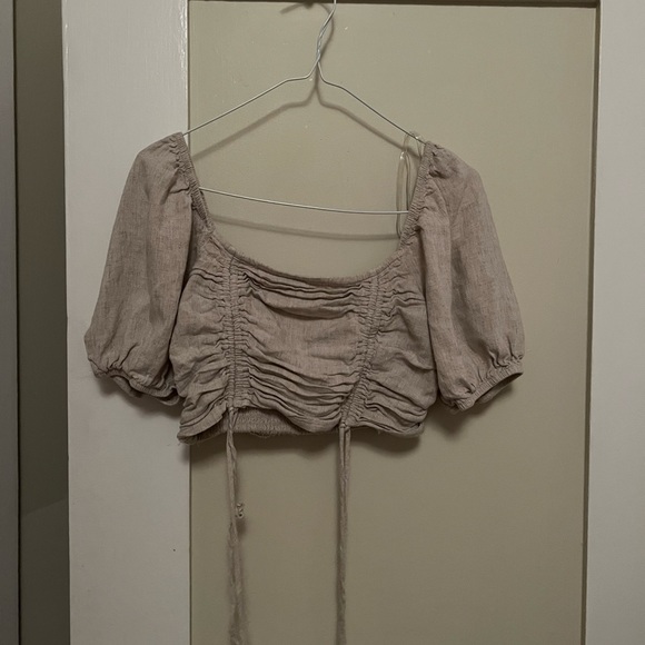 Tops | Light Tan Cropped Tunic Top | Poshmark